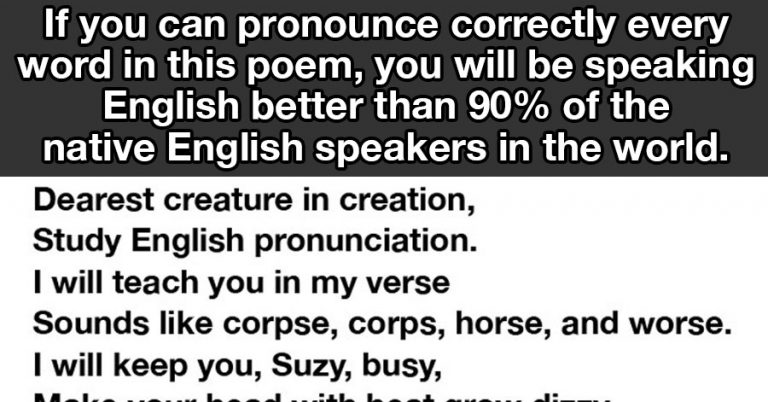The Ultimate English Pronunciation Challenge: Can You Master This Poem?