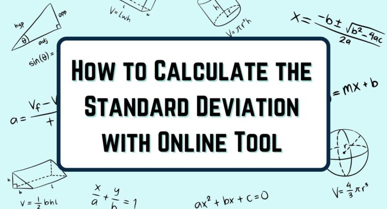 How to Calculate the Standard Deviation with Online Tool